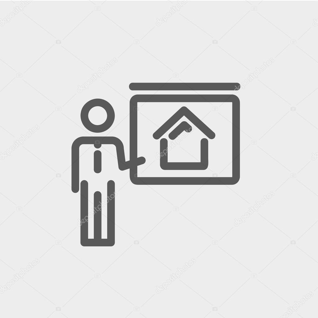 Real Estate Training thin line icon Stock Vector Image by ...