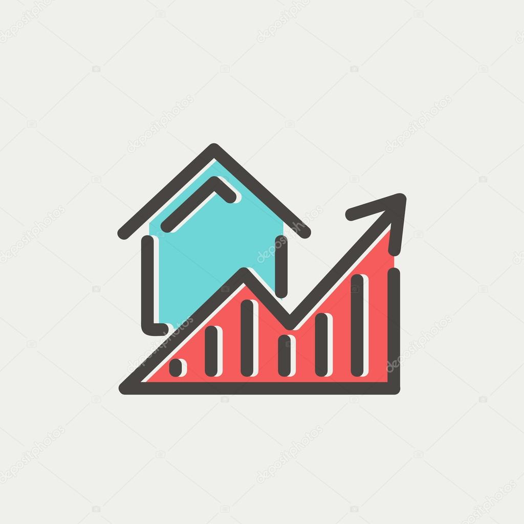 Residential Graph Increases thin line icon Stock Vector Image by ©VisualGeneration #72864653