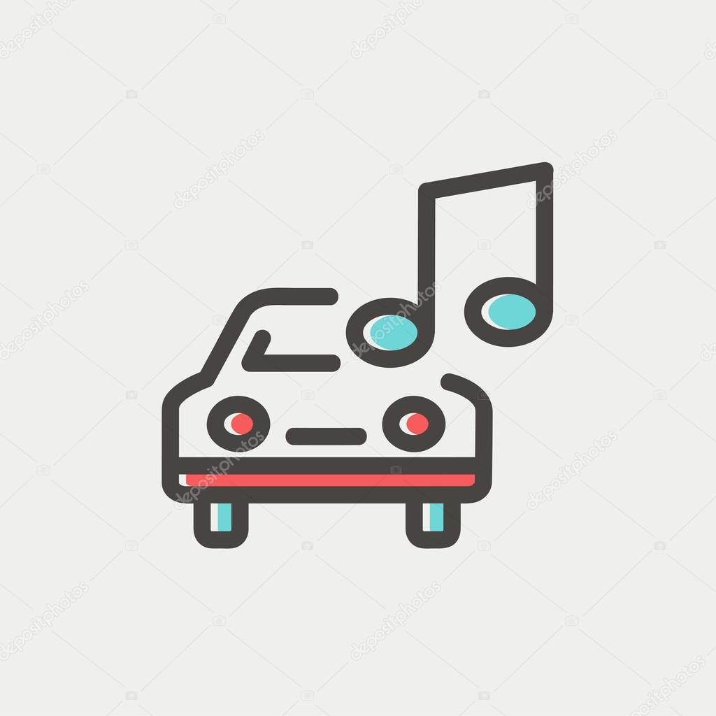 Car with music thin line icon Stock Vector Image by ©VisualGeneration ...