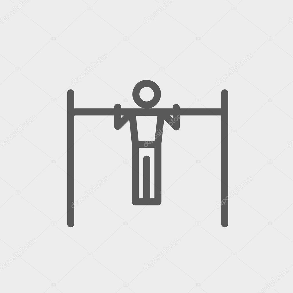 Pull up exercise in bar thin line icon Stock Vector Image by ...
