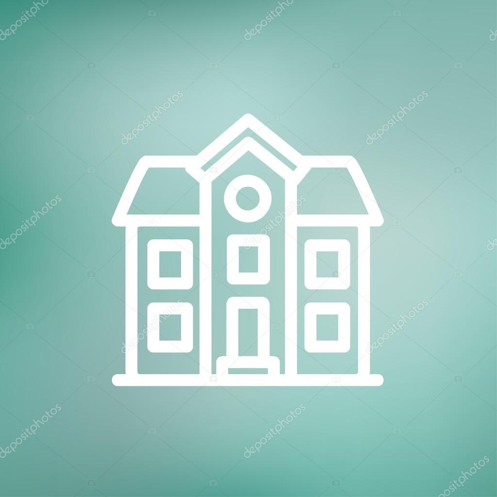 Two storey house building thin line icon Stock Vector Image by ...