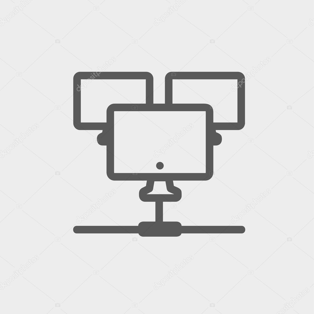 Three touchscreen devices thin line icon Stock Vector Image by ...