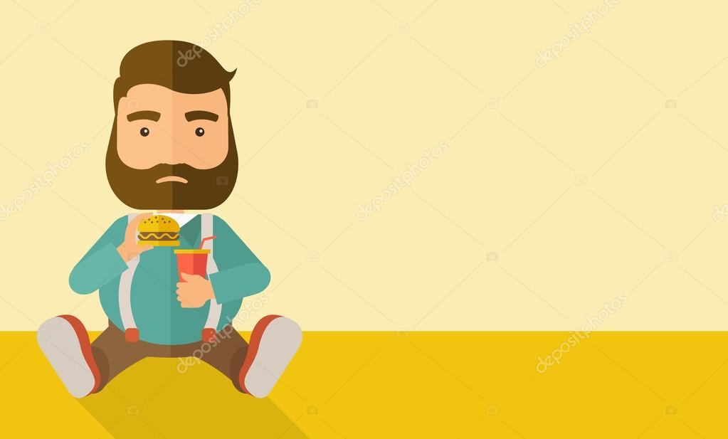 Fat man sitting while eating. Stock Vector Image by ©VisualGeneration ...