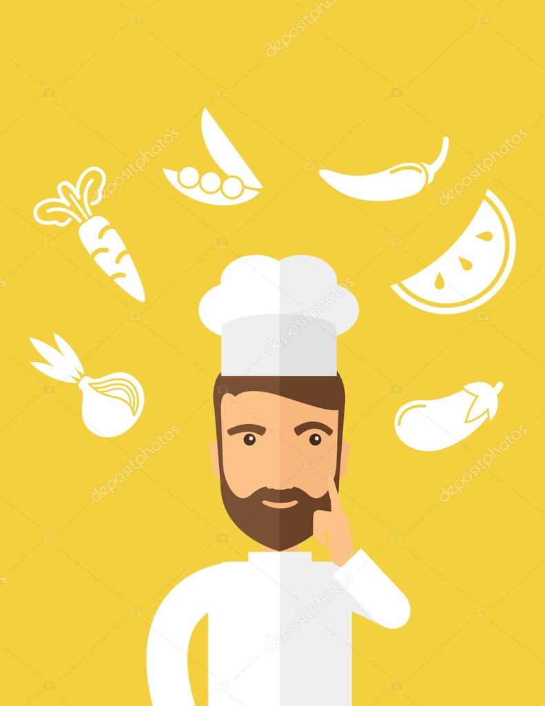 Thinking cook. Stock Vector by ©VisualGeneration 75384021