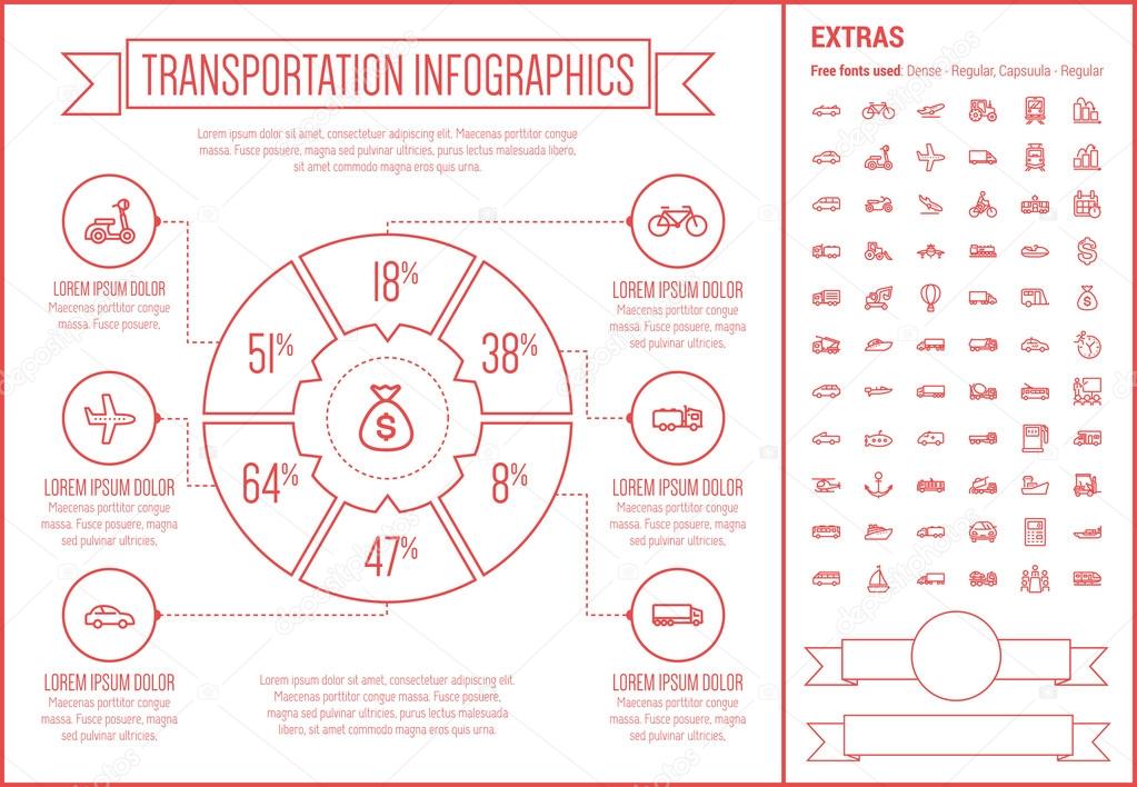 Templat Infografis Desain Jalur Transportasi Vektor Stok oleh ...