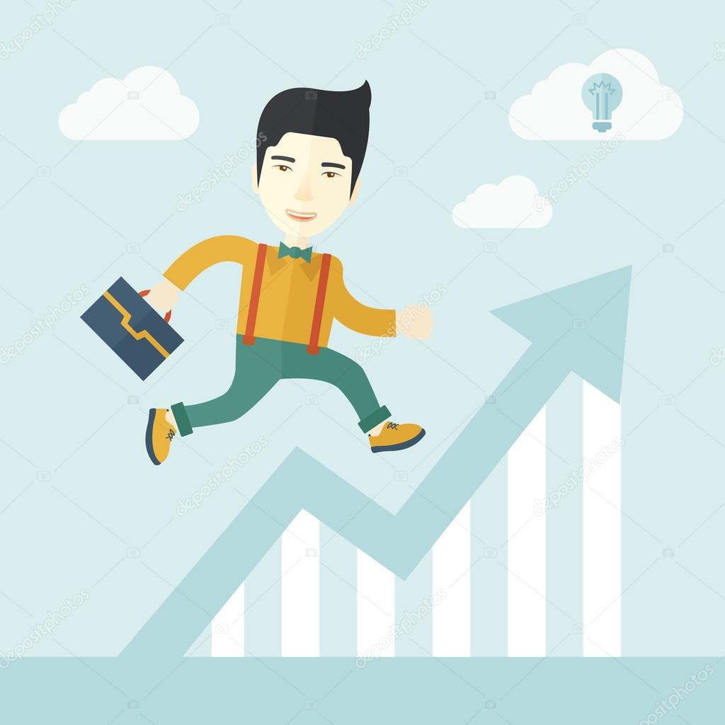 Running man into graph arrow up. Stock Vector by ©VisualGeneration 77804968