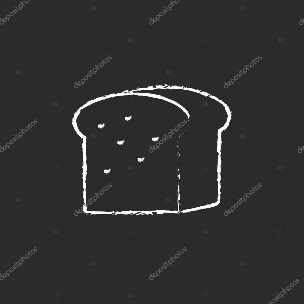 Half of bread icon drawn in chalk. Stock Vector by ©VisualGeneration ...