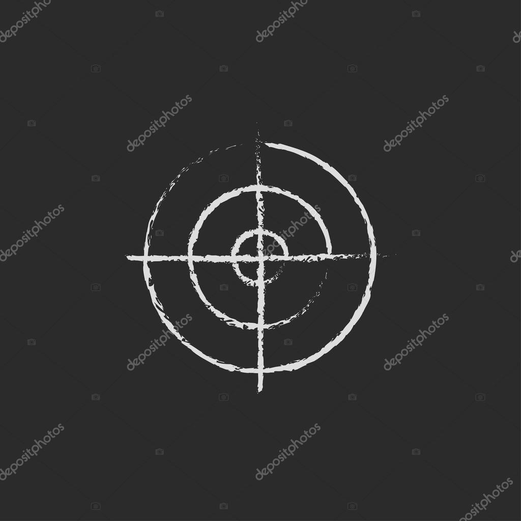 Shooting target icon drawn in chalk. Stock Vector by ©VisualGeneration ...