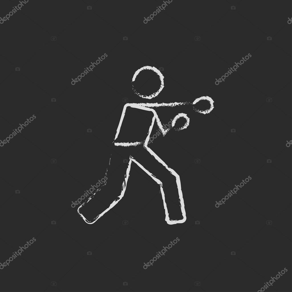Boxing man icon drawn in chalk. Stock Vector Image by ©VisualGeneration ...
