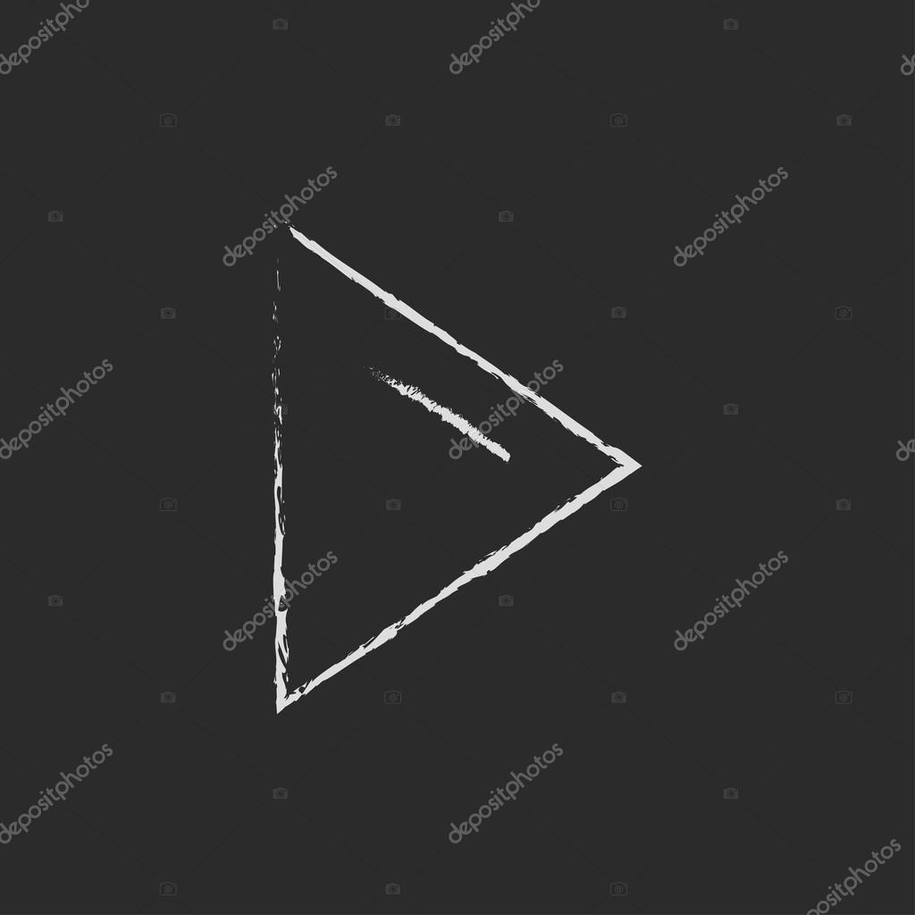 Play button icon drawn in chalk. Stock Vector Image by ...