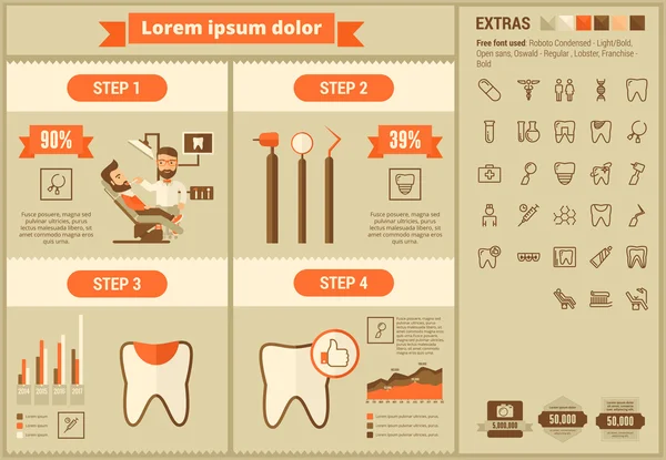 Dental and teeth care infographics - treatment, prevention — Stock ...