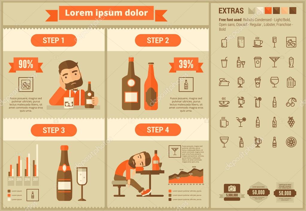 Drink flat design Infographic Template Stock Vector Image by ...