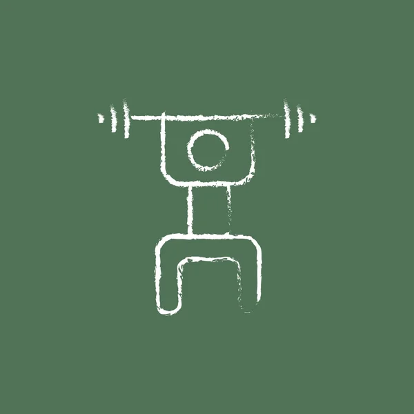 Man with barbell icon drawn in chalk. Stock Vector Image by ...