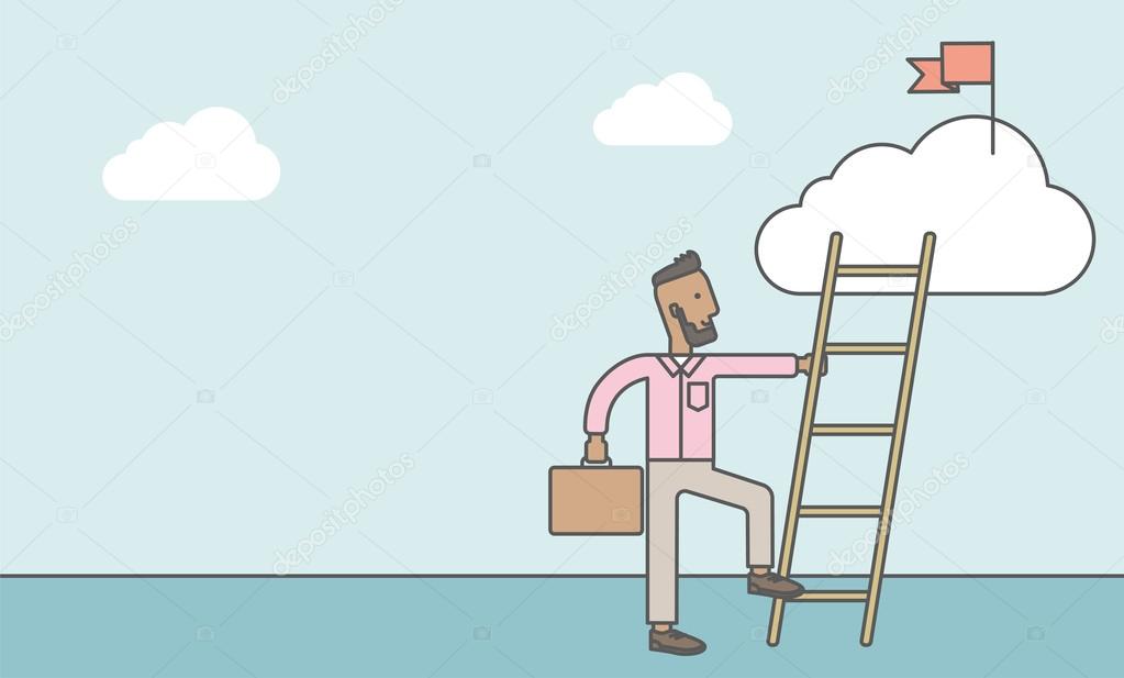 Man climbing the ladder. Stock Vector Image by ©VisualGeneration #85716612
