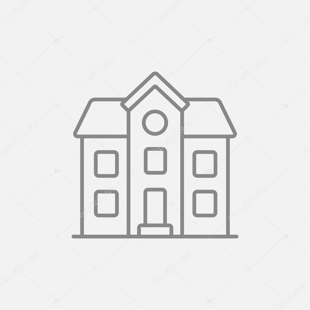 Two storey detached house line icon. Stock Vector Image by ...
