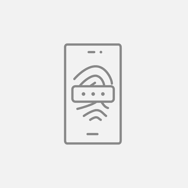 Mobile phone scanning fingerprint line icon. Stock Vector Image by ...