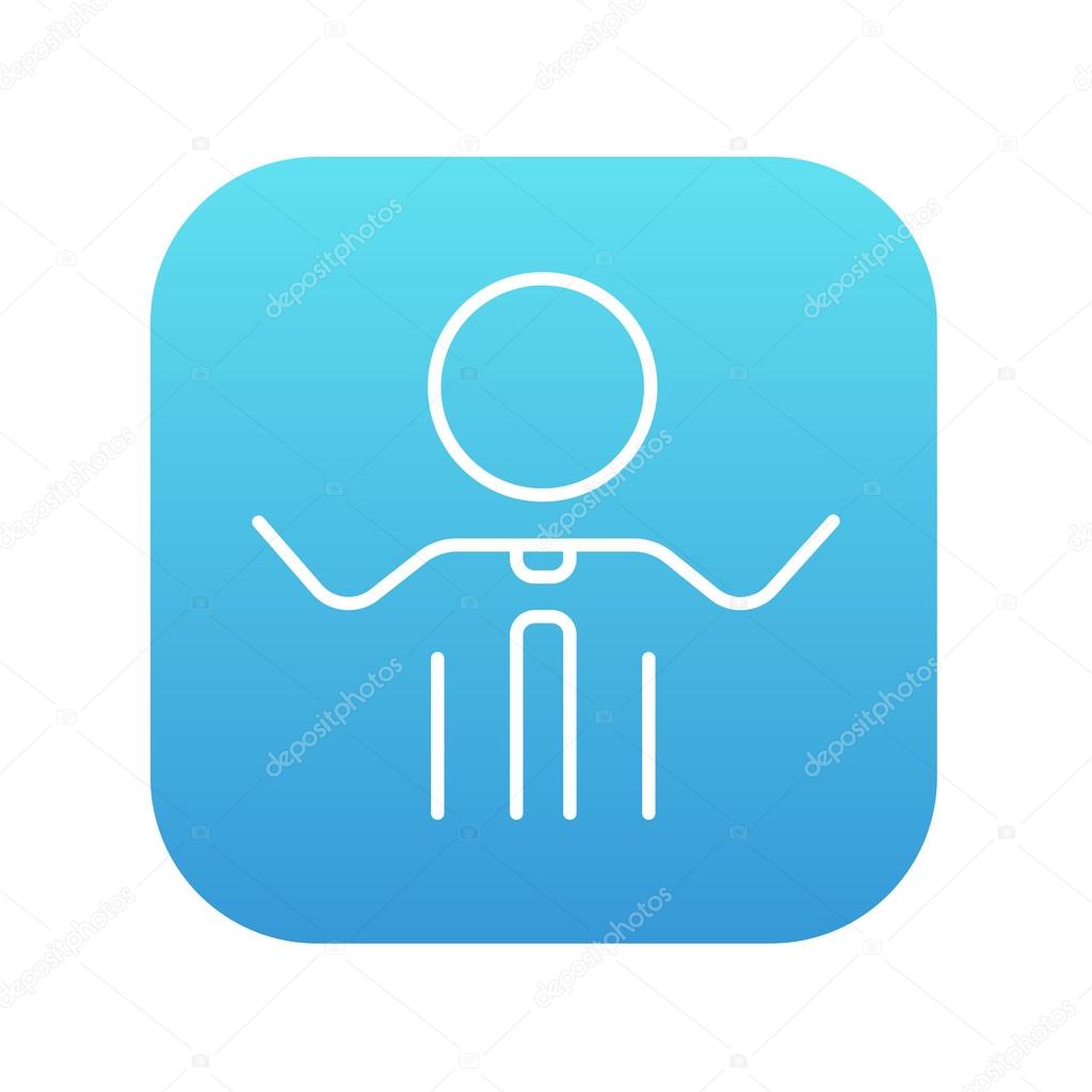 Man with raised arms line icon. Stock Vector Image by ©VisualGeneration ...