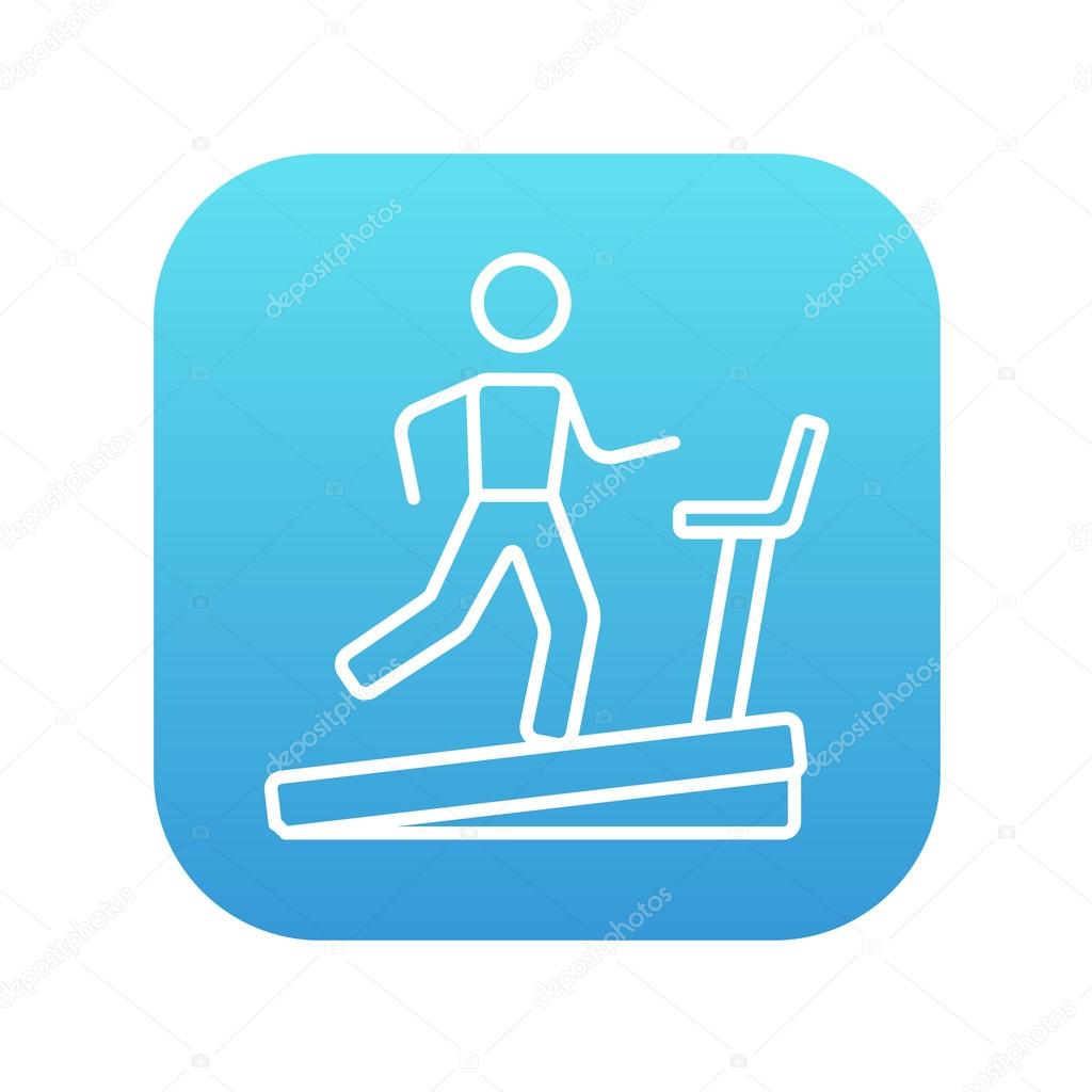 Man running on treadmill line icon. Stock Vector Image by ...