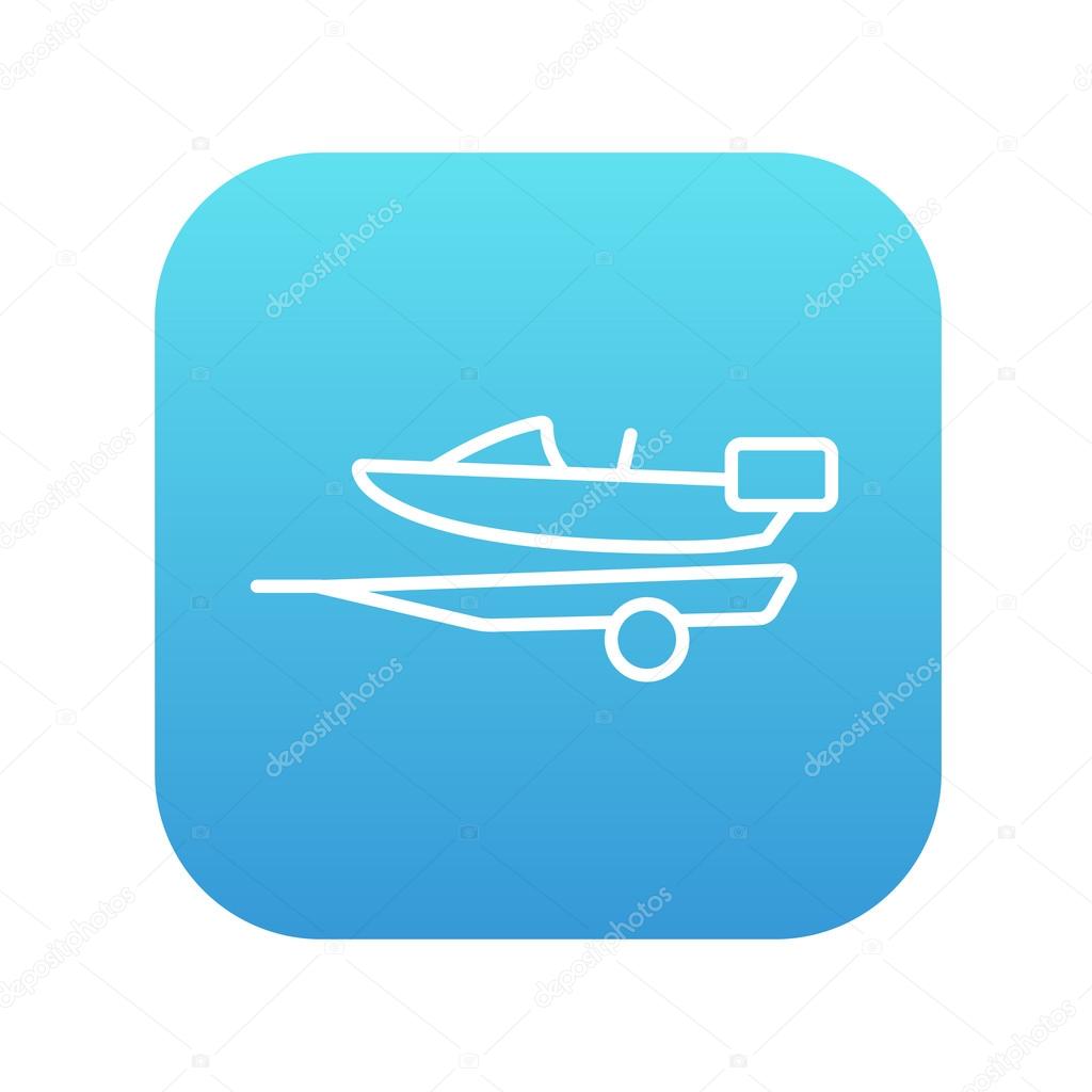 Boat on trailer for transportation line icon. Stock Vector Image by ...