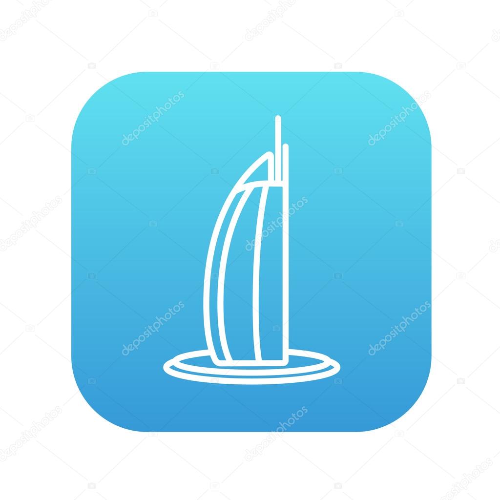 Burj Al Arab hotel line icon. Stock Vector Image by ©VisualGeneration ...