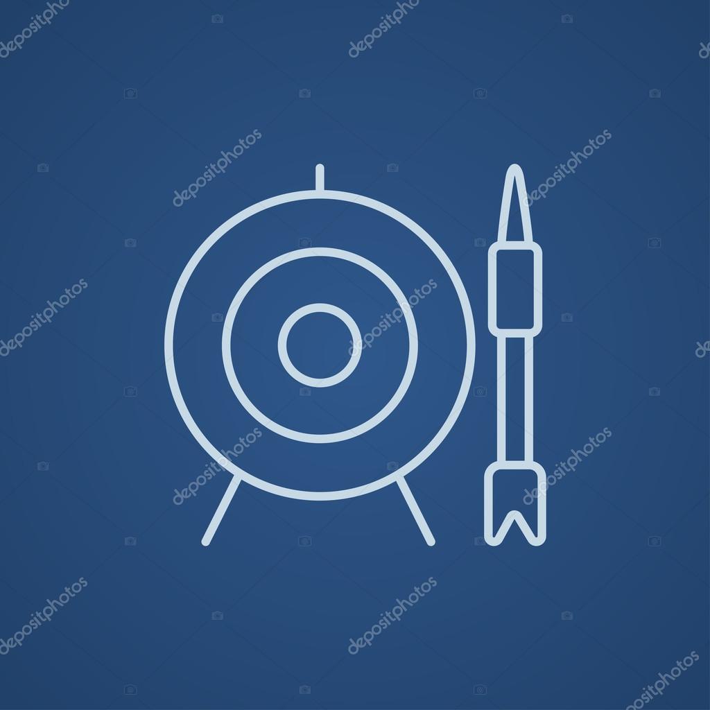Target board and arrow line icon. Stock Vector Image by ...