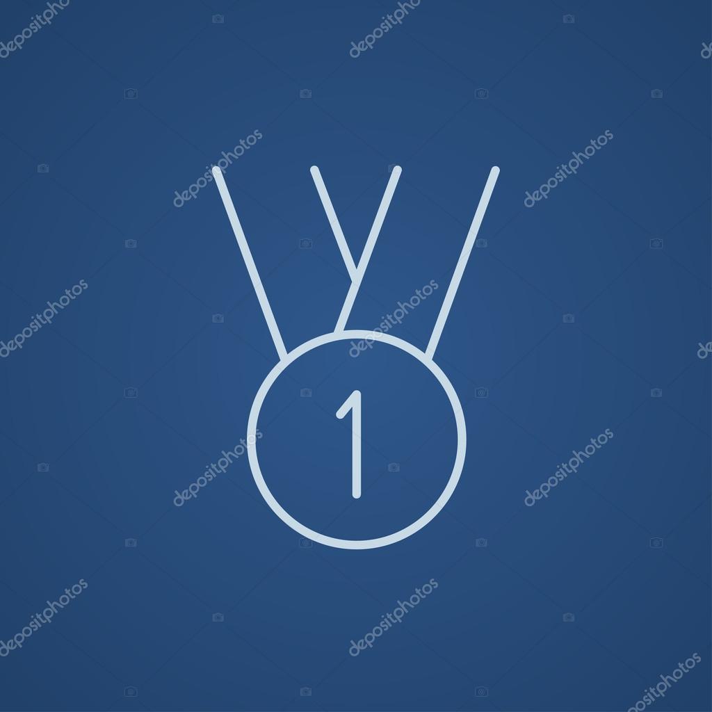 Medal for first place line icon. Stock Vector Image by ...