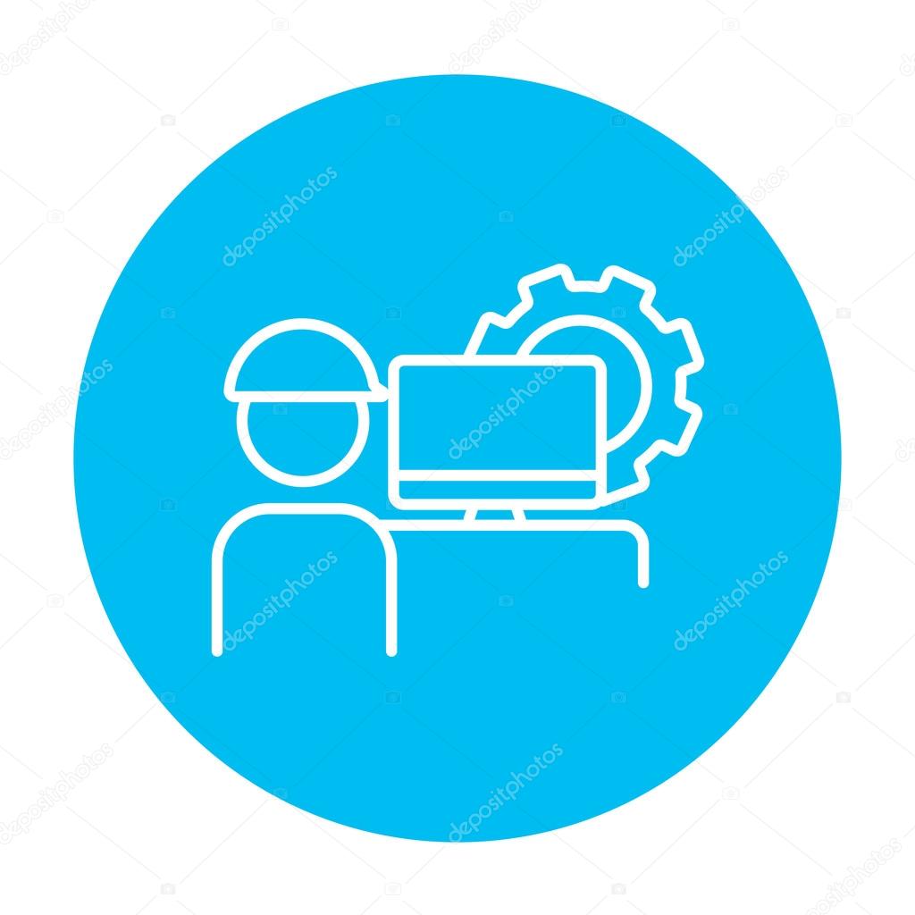 Computerized production line icon. Stock Vector Image by ...