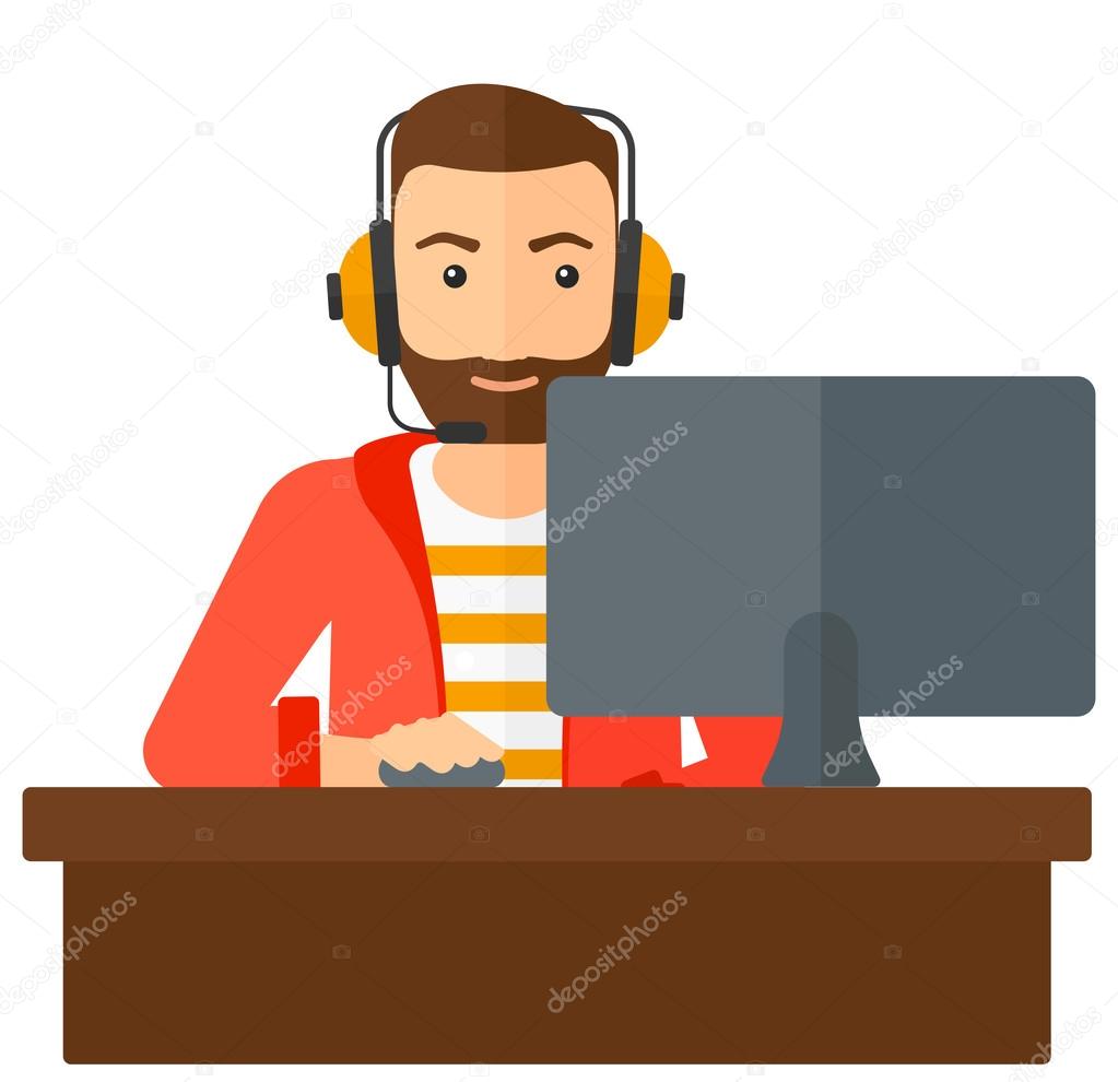 Man playing video game. Stock Illustration by ©VisualGeneration #95306768