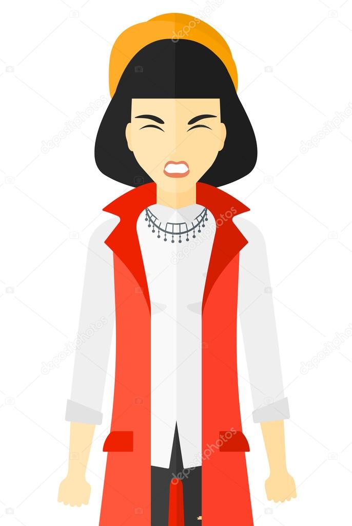 Screaming aggressive woman. Stock Vector by ©VisualGeneration 95309548