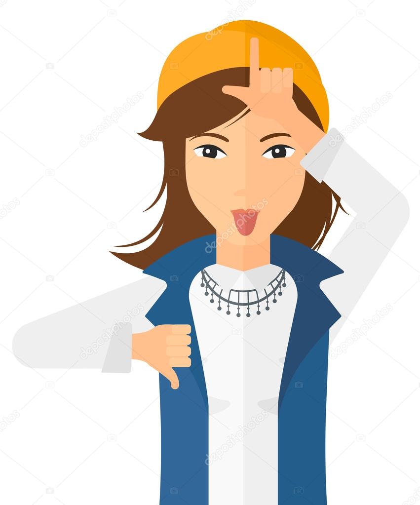 Contemptuous woman sticking out her tongue. Stock Vector Image by ...