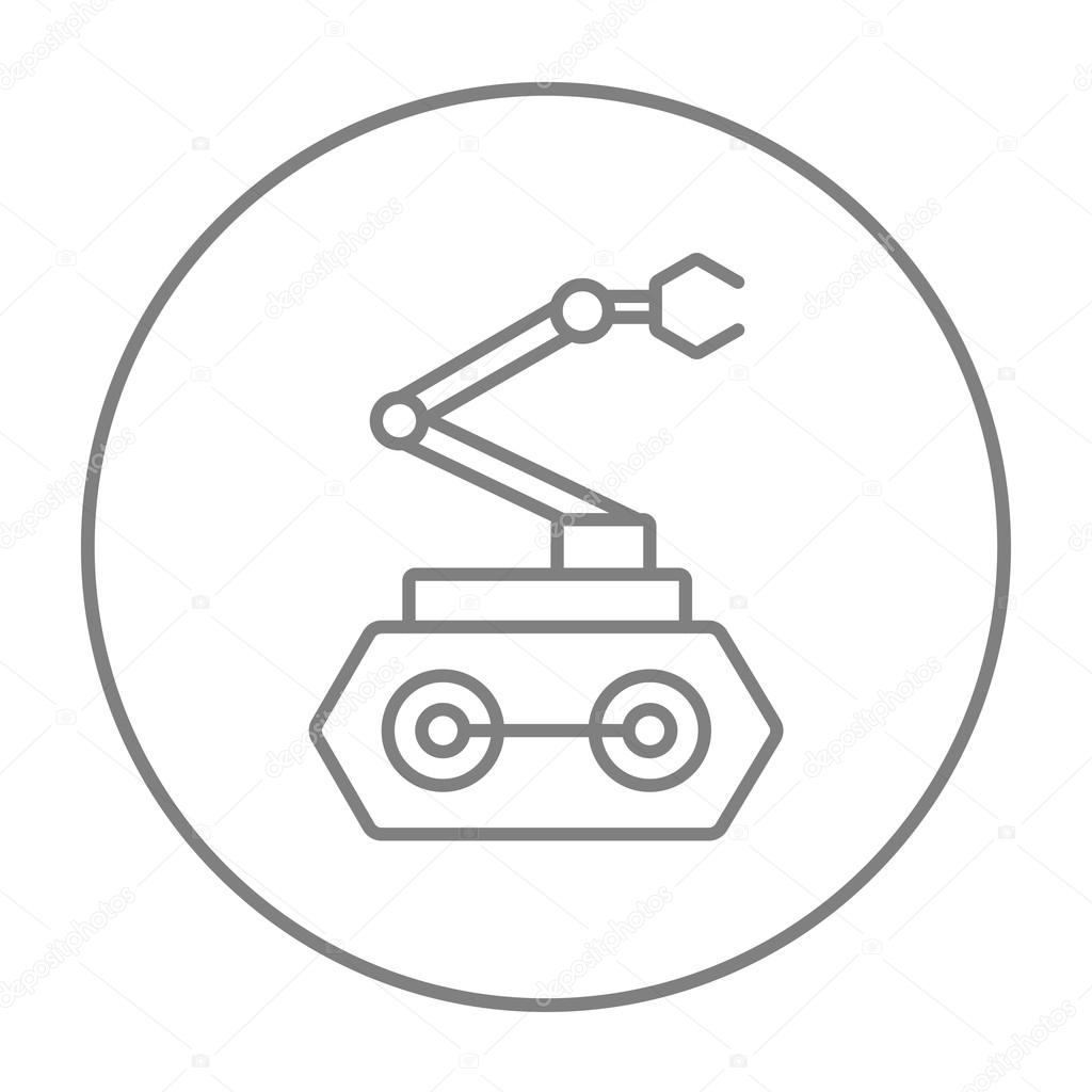 Industrial mechanical robot arm line icon. Stock Vector Image by ...