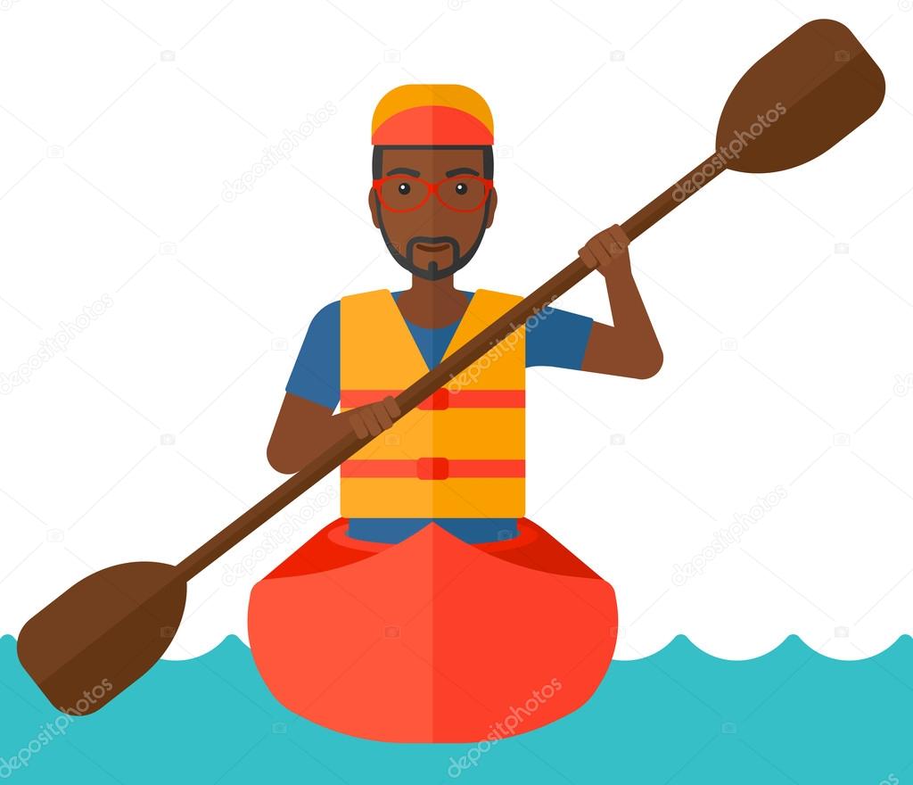 Man riding in canoe. Stock Vector by ©VisualGeneration 97632750