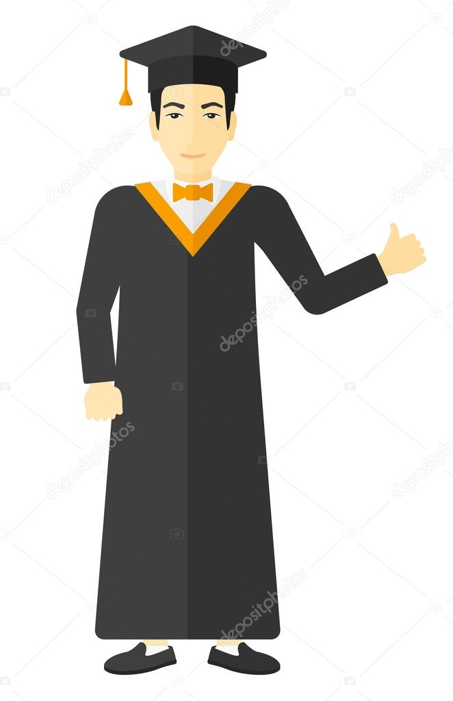 Graduate showing thumb up sign. Stock Vector by ©VisualGeneration 97637428