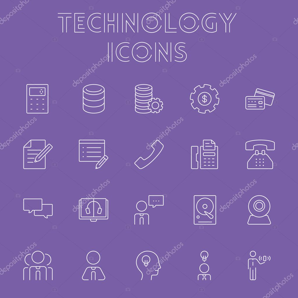 Technology icon set. Stock Vector by ©VisualGeneration 97840906