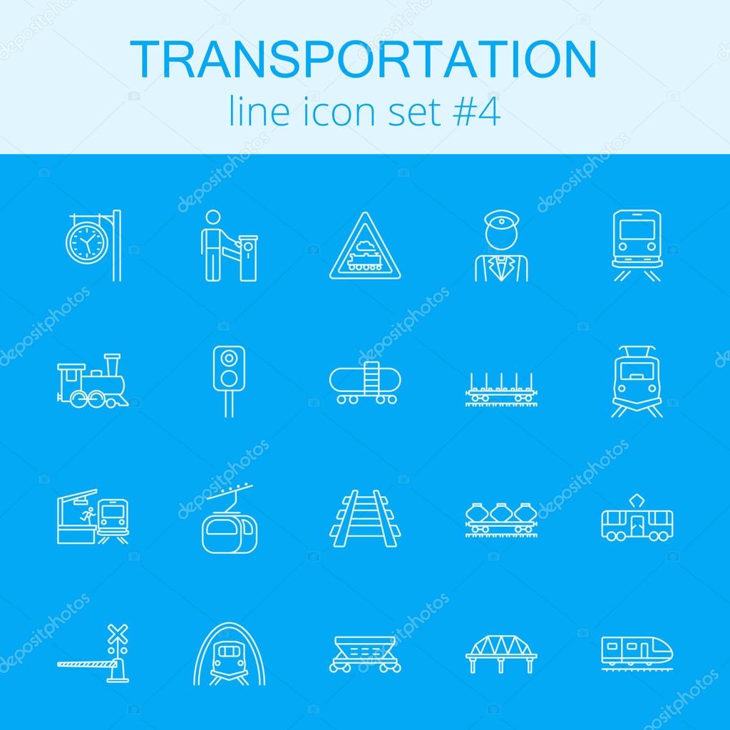 Juego de iconos de transporte. Vector de stock #99206368 de ...