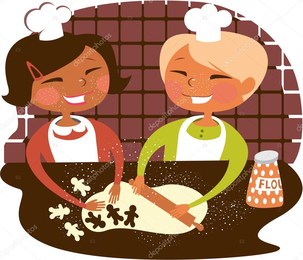 Boy Baking Cookies Clipart