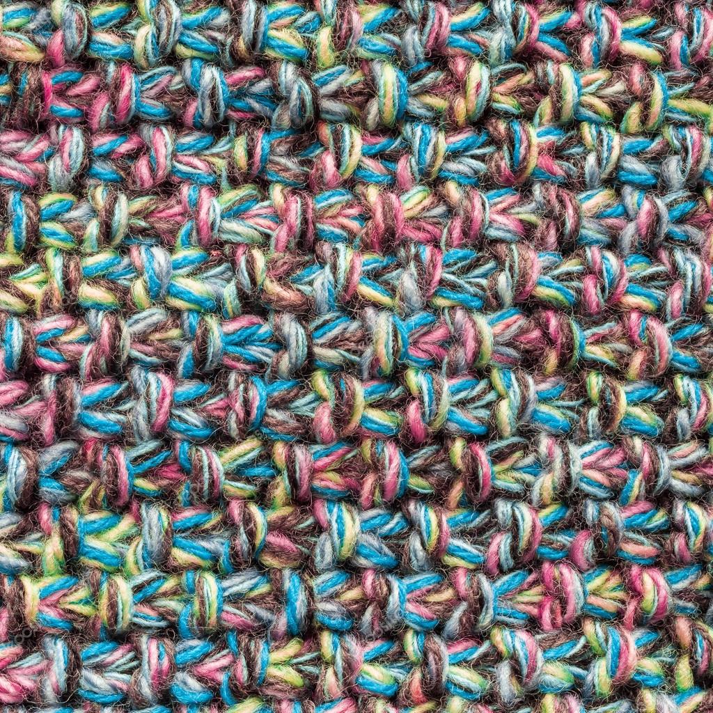 Knitted background from woolen yarns closeup Stock Photo by ...