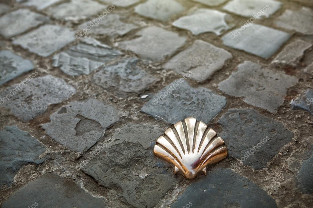 Santiago Pilgrims shell in Brussels — Stock Photo © artjazz #51887563