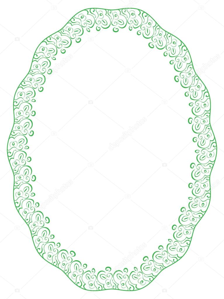 Vector green oval frame on white background Stock Vector Image by ...