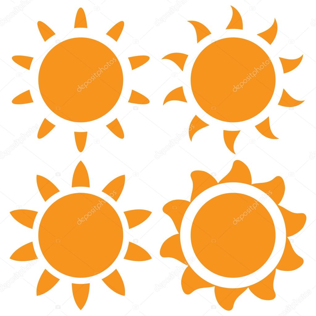 Set of vector orange sun Stock Vector by ©pzRomashka 74613921