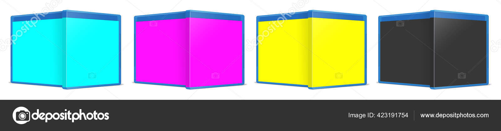 Blank Blu Ray Case Cmyk Illustration Rendering Isolated White ...