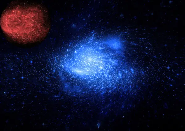 Stars, dust and gas nebula in a far galaxy - Stock Image - Everypixel