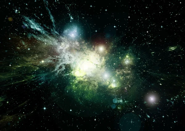 Stars, dust and gas nebula in a far galaxy - Stock Image - Everypixel