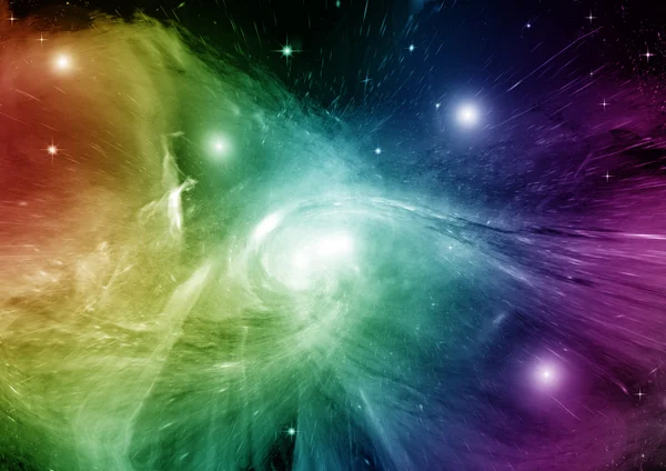 Stars, dust and gas nebula in a far galaxy - Stock Image - Everypixel