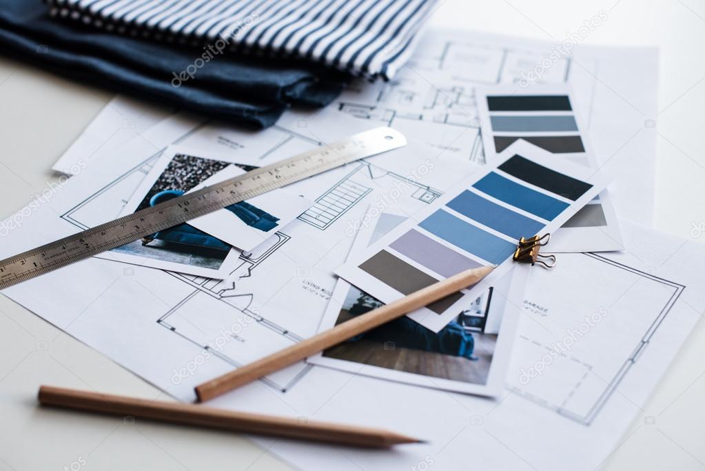 Interior designers working table — Stock Photo © manera #83037840