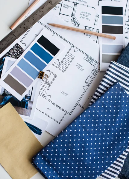 Interior designers working table Stock Photo by ©manera 83037790