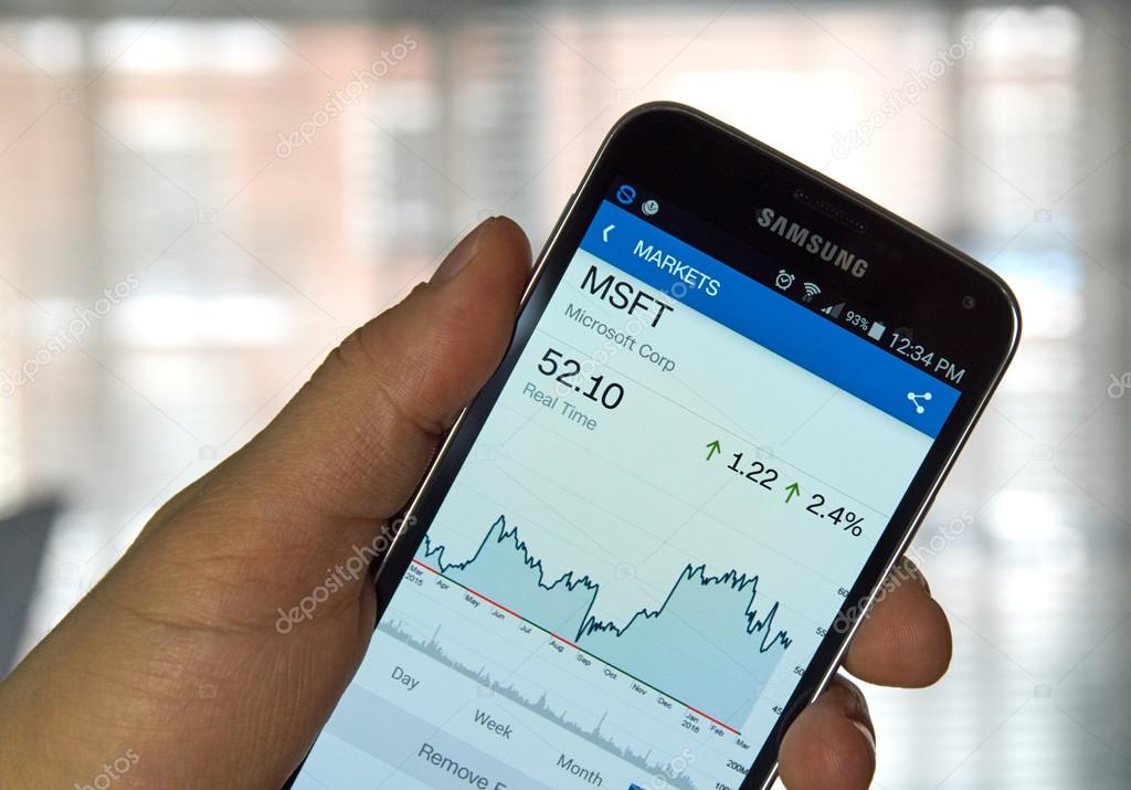 MSFT - Microsoft stock. — Stock Editorial Photo © dennizn #101982492