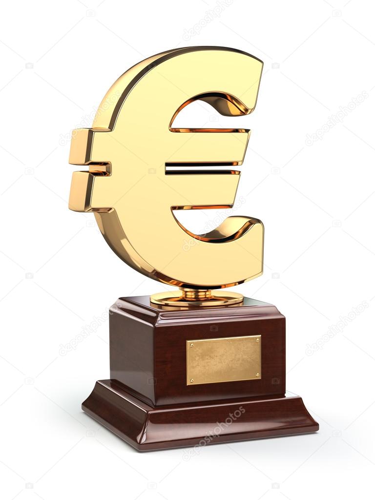 Golden dollar sign trophy cup isolated on white. Stock Photo by ...