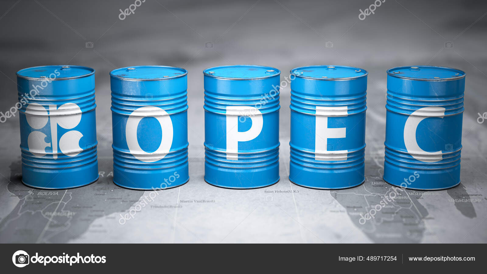 Opec Symbol Oil Barrels World Political Map Background Illustration ...