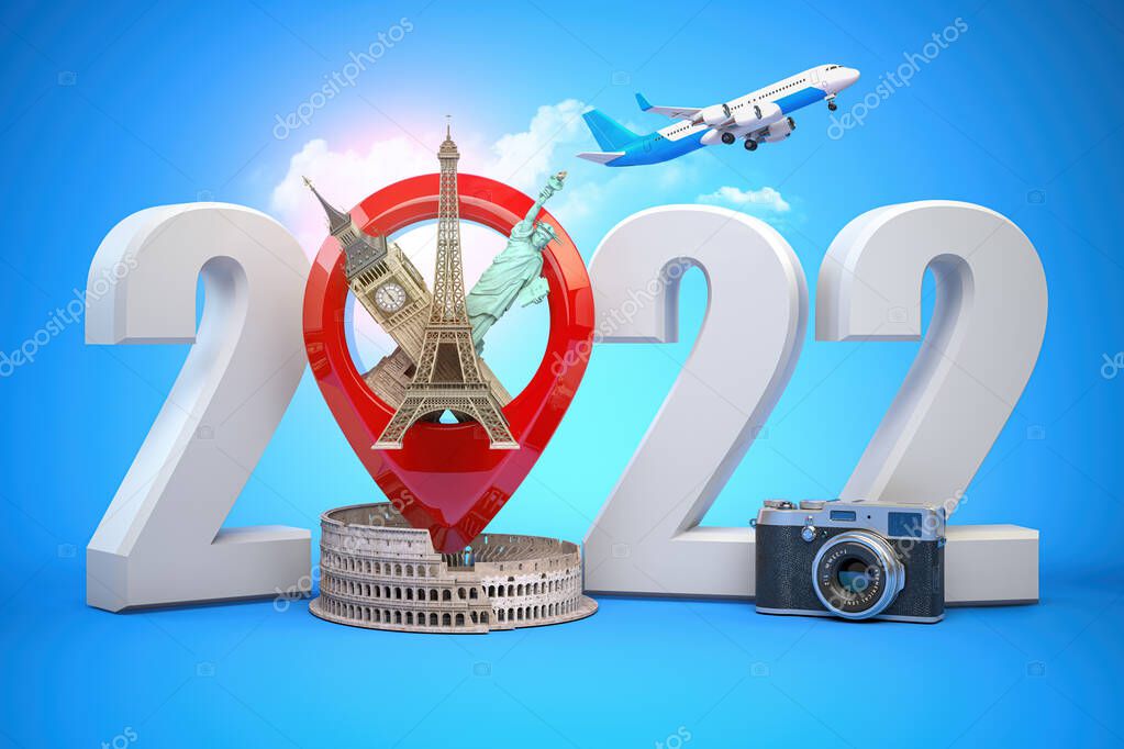202 Feliz año nuevo. Número 2022 y pin con los hitos más populares del ... 202 Feliz año nuevo. Número 2022 y pin con los hitos más populares del ...